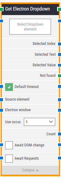 Get Electron Dropdown | Electron Blocks | Leapwork Documentation